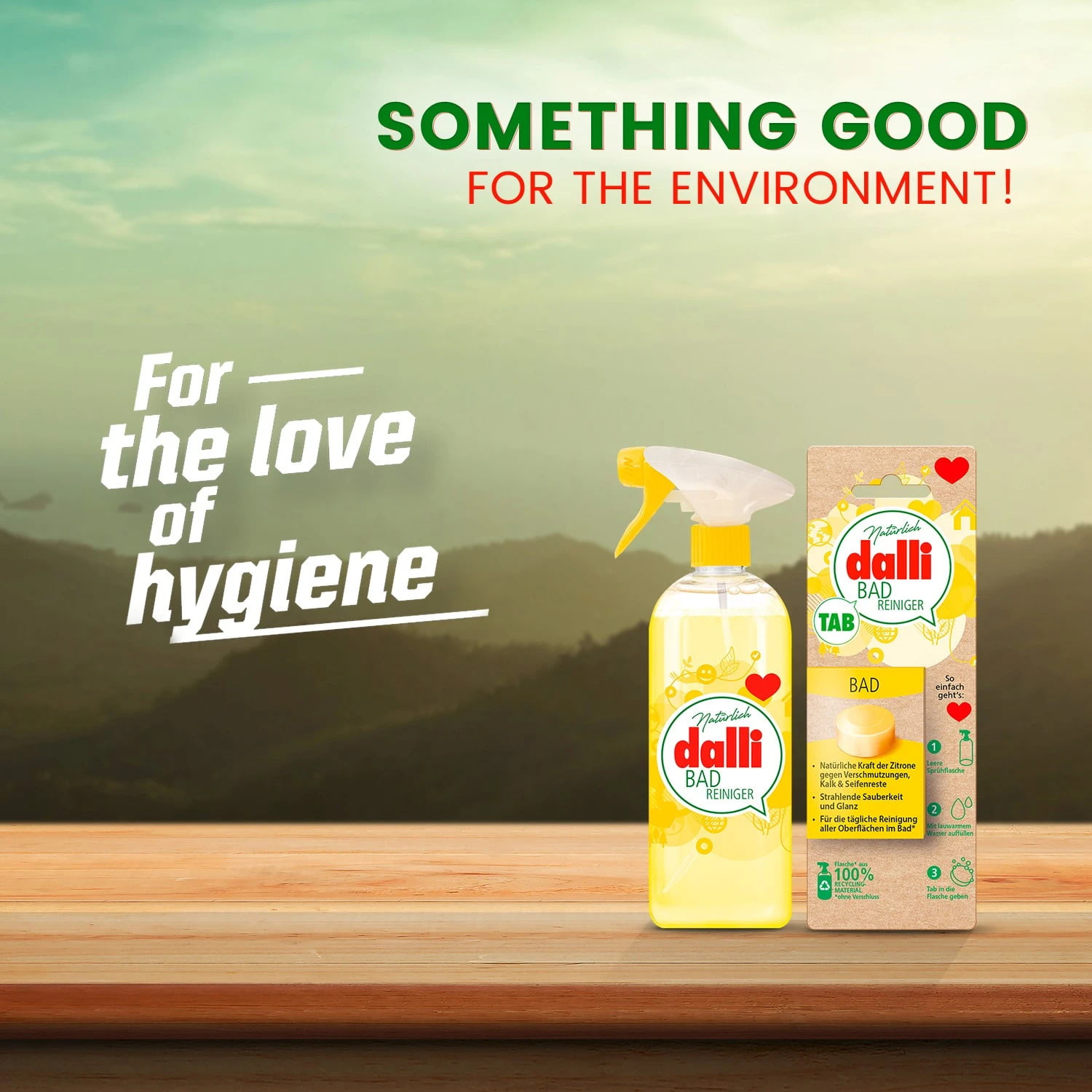 Spray cleaner tabs | All purpose - Kitchen, Bathroom, Glass, Car | Dalli Germany